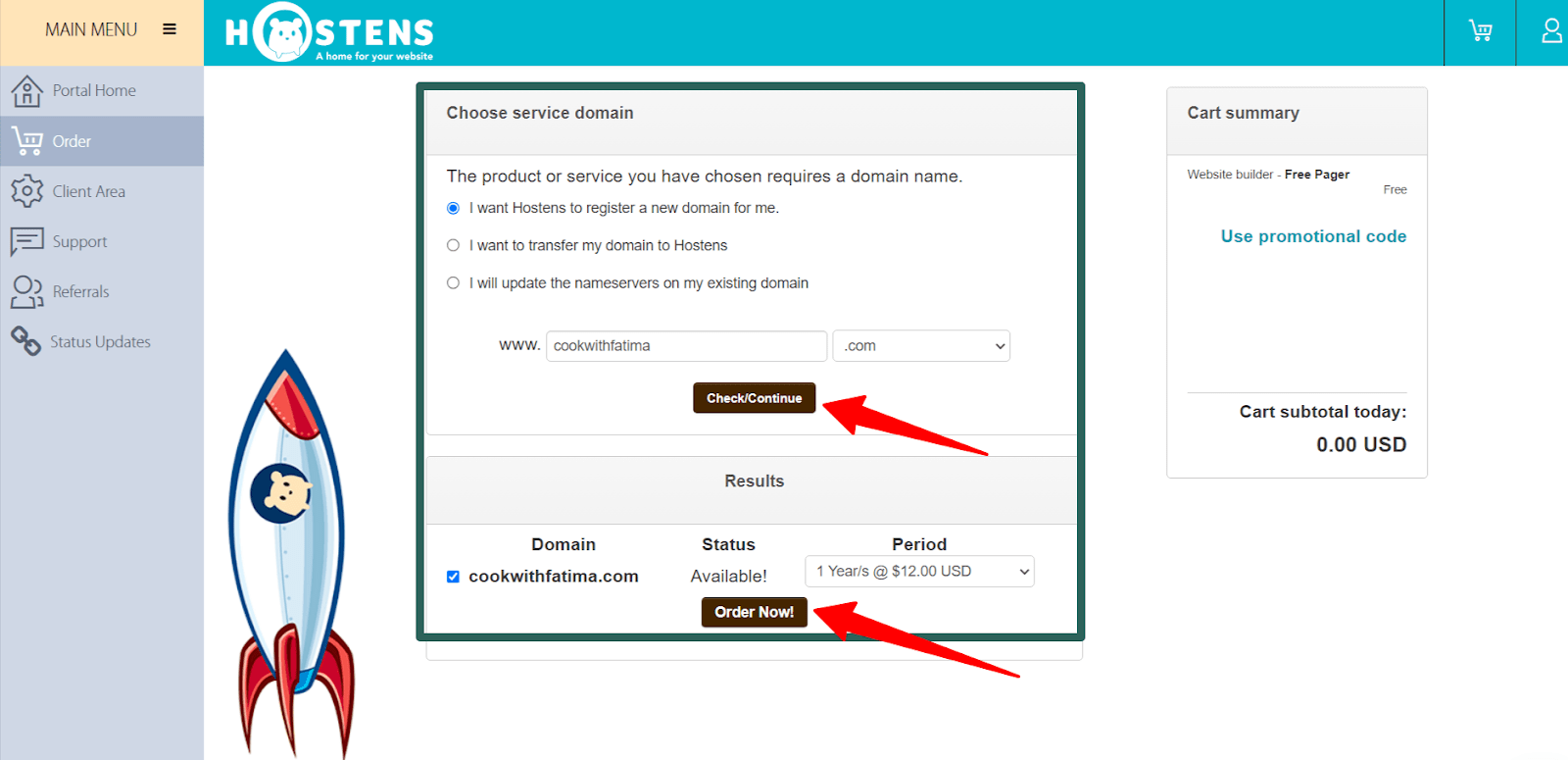 Order Hosting From Hostens - #1 Simple Steps by Step Guide
