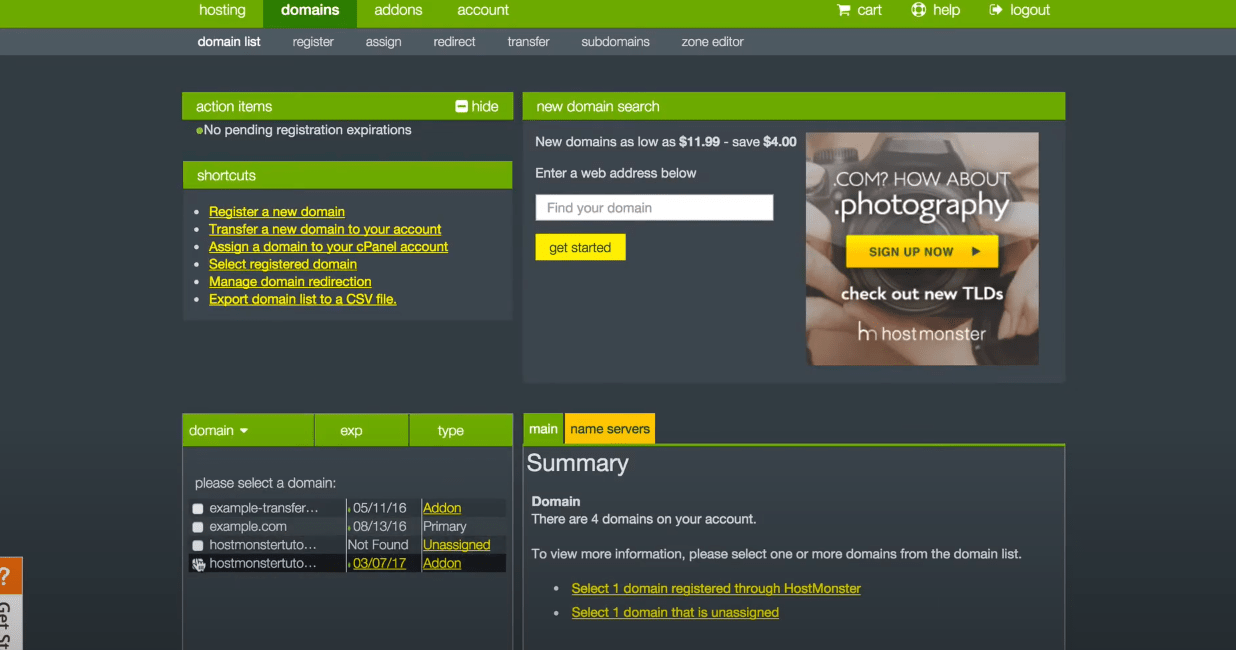 HostMonster NameServers: ¿Cómo apuntar un dominio a HostMonster?
