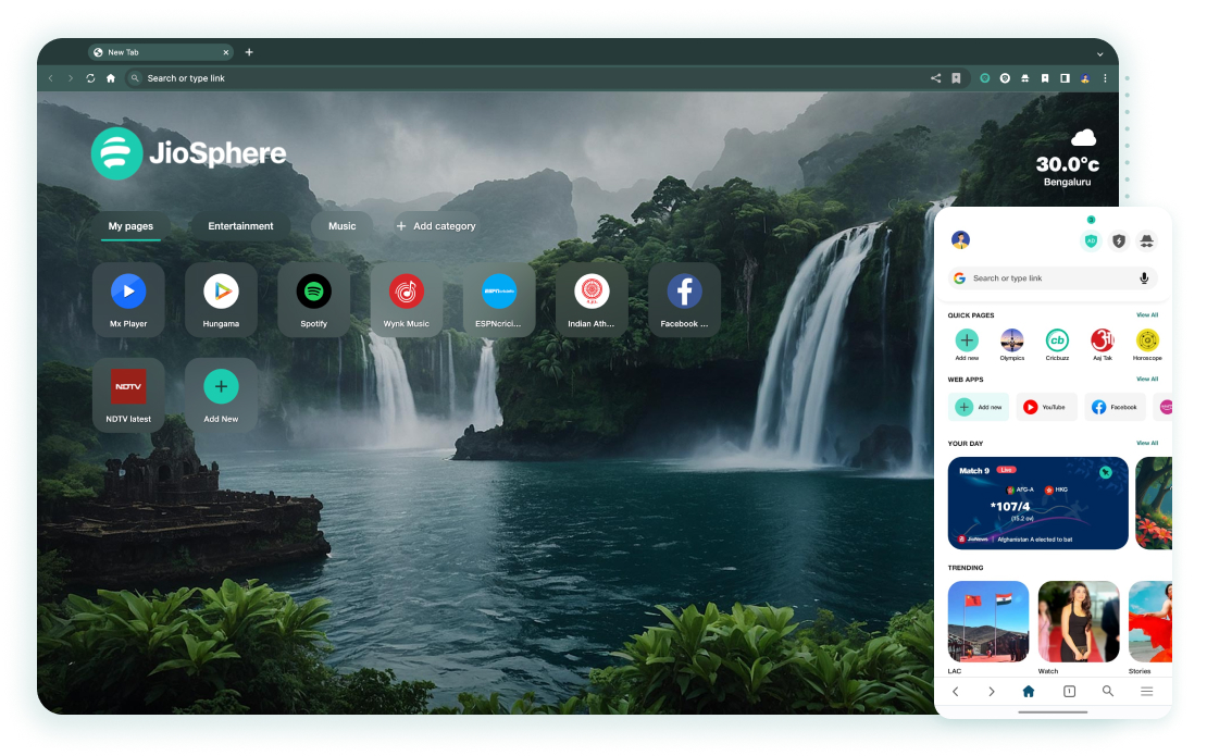 JioSphere Browser : Best Choice For Earning Free JioCoins